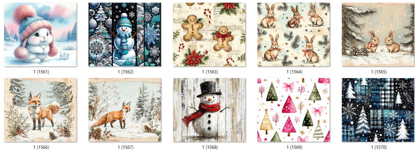 WINTER & Assorted Ready to Press Sublimation Heat Transfer Print ...