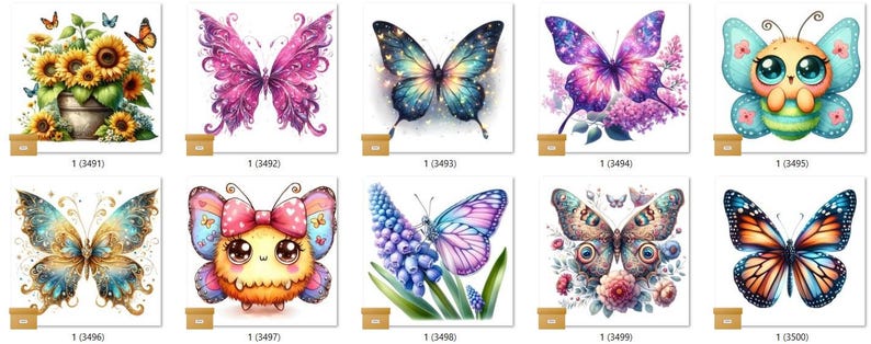Butterfly Ready to Press Sublimation Transfer Prints (ARANIMAL1531-1620 ...
