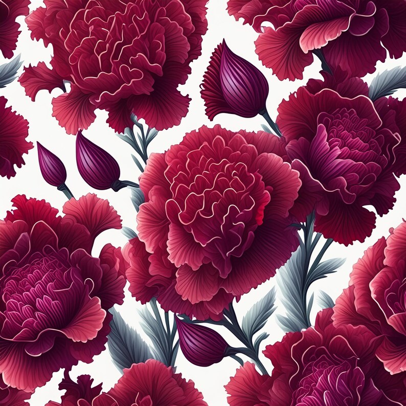 Carnation Floral Clipart Tumbler Wraps 100 JPG Digital Download Bundle LMHCARNATIONS101-200 - Etsy