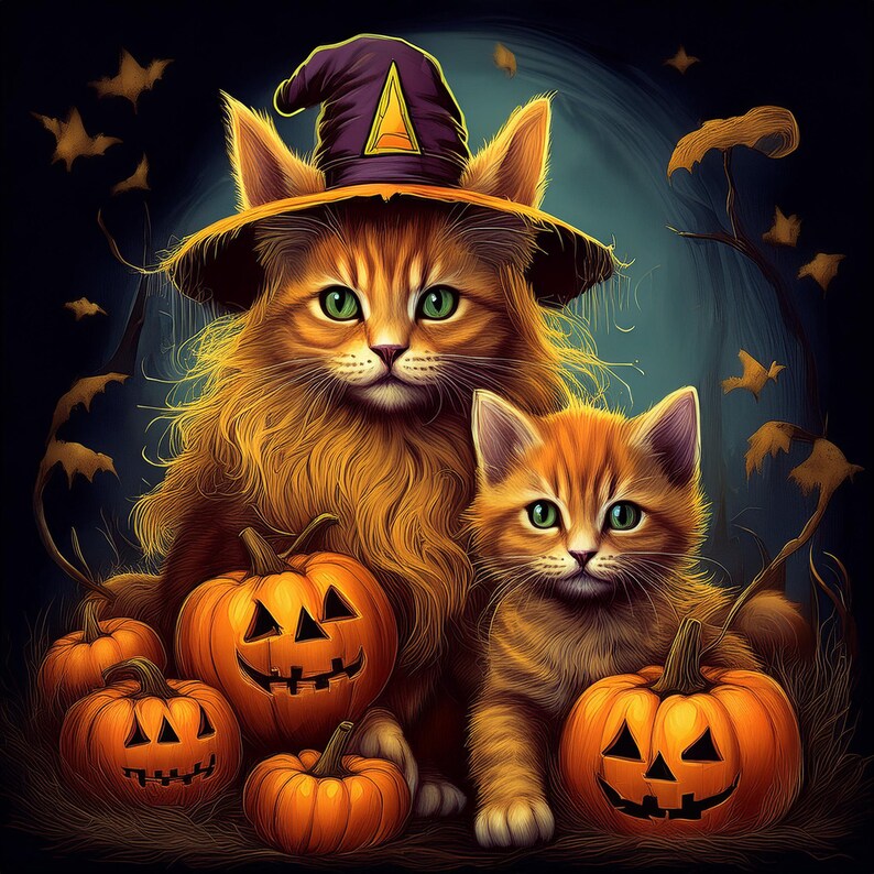 Halloween Cats & Dogs 500 JPG Clip Art Digital Download Bundle ...