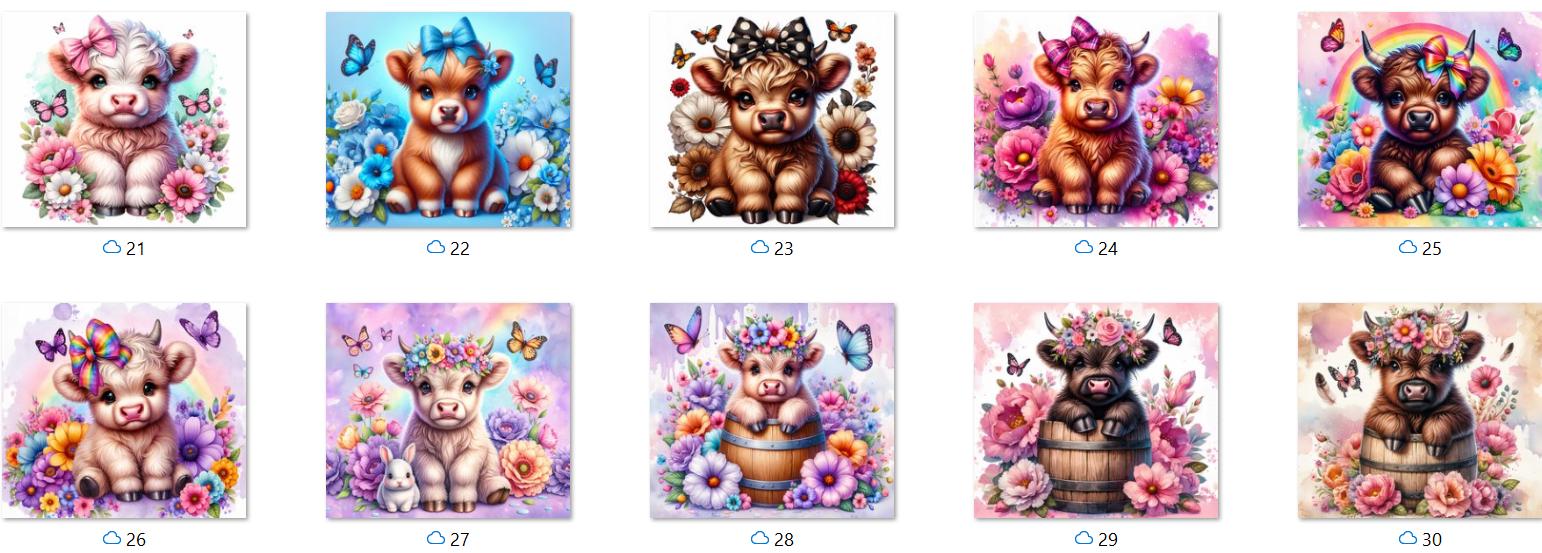 Cow & Animal Ready to Press Sublimation Heat Transfer Design Bundles of ...