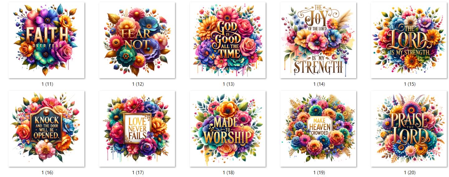 Religious Verse Sublimation Heat Transfer Print Bundle: Ready to Press ...