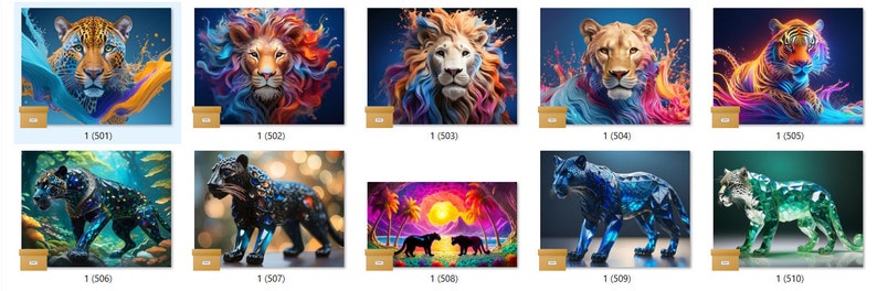 Big Cats Clipart Bundle: Lions, Tigers, Bears, Leopards (100 JPG ...
