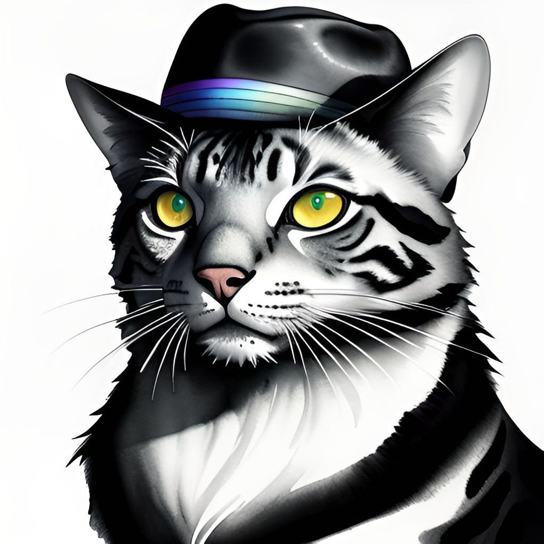 CATS in Hat (vol 8) 50 Jpg Digital Artwork Download Bundle - Etsy