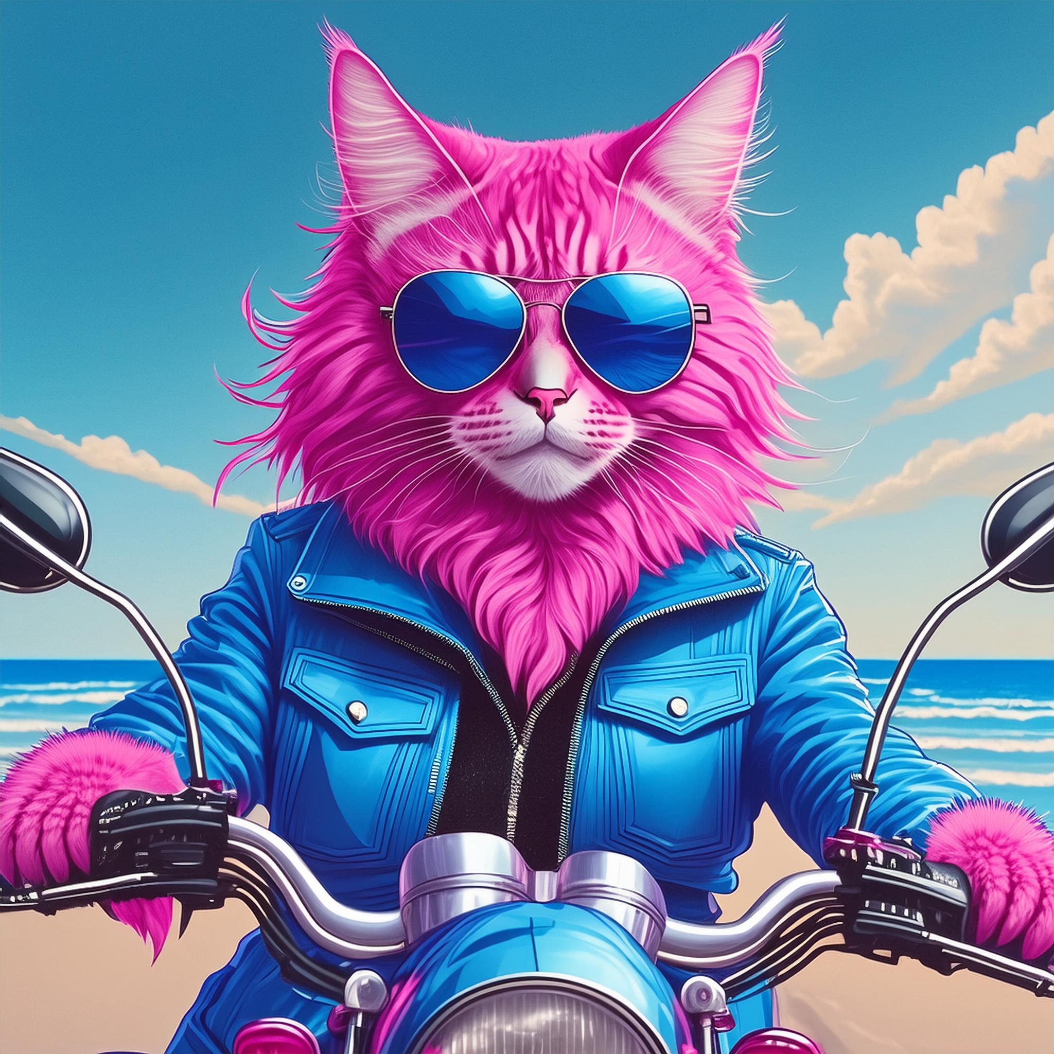 Biker Cats 50 JPG Clipart Digital Download Bundle (LMHBIKERCATS351-400 ...