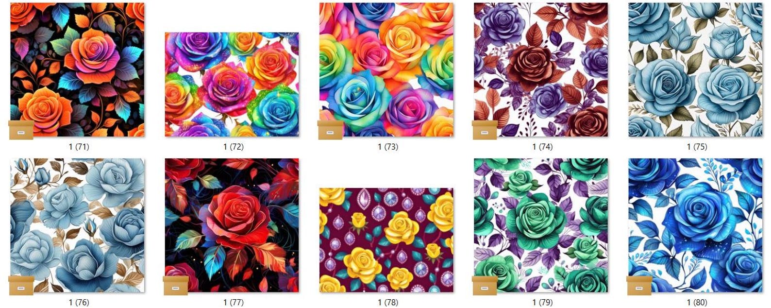 Rose Sublimation Print Bundle: Ready to Press Heat Transfers (set of 10 ...