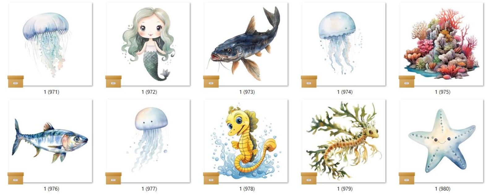 Sea Life Sublimation Heat Transfer Prints: 10-print Bundle - Etsy