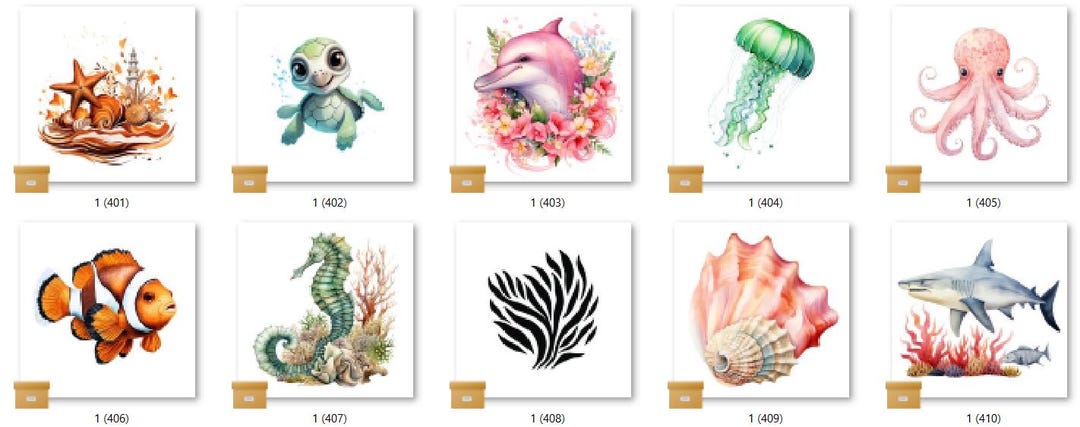 Sea Life Sublimation Heat Transfer Prints: Ocean Designs Bundle - Etsy