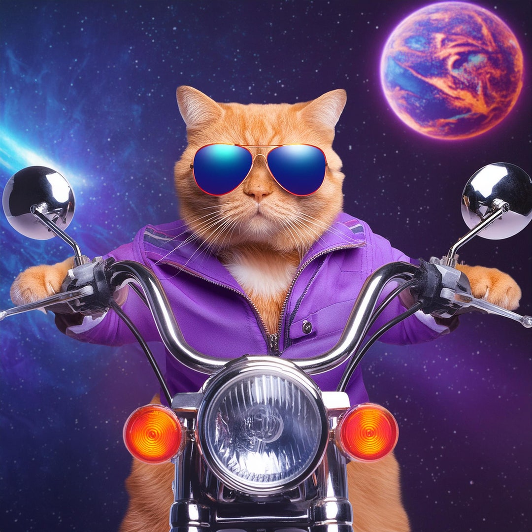 Biker Cats 50 JPG Clipart Digital Download Bundle (LMHBIKERCATS51-100 ...