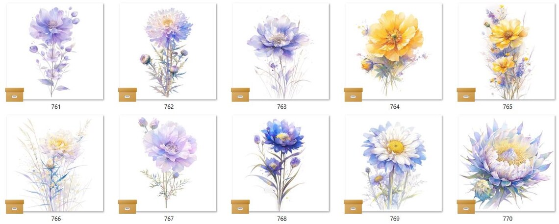 Floral Themed Ready to Press Sublimation Heat Transfer Print Bundles of ...