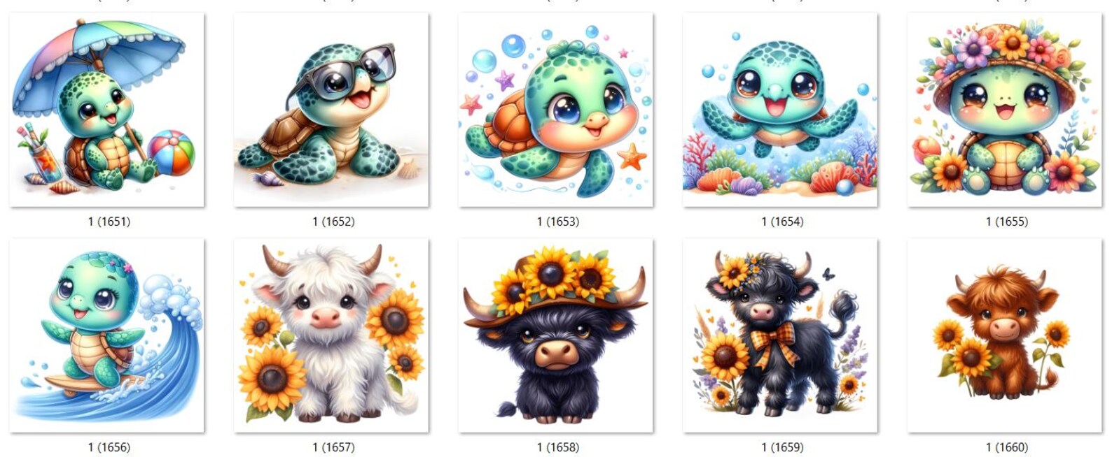 CUTE ANIMAL & Unicorn Ready to Press Sublimation Heat Transfer Print ...