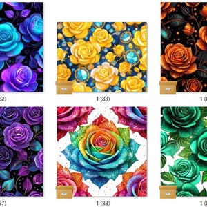 Rose Sublimation Print Bundle: Ready to Press Heat Transfers (set of 10 ...
