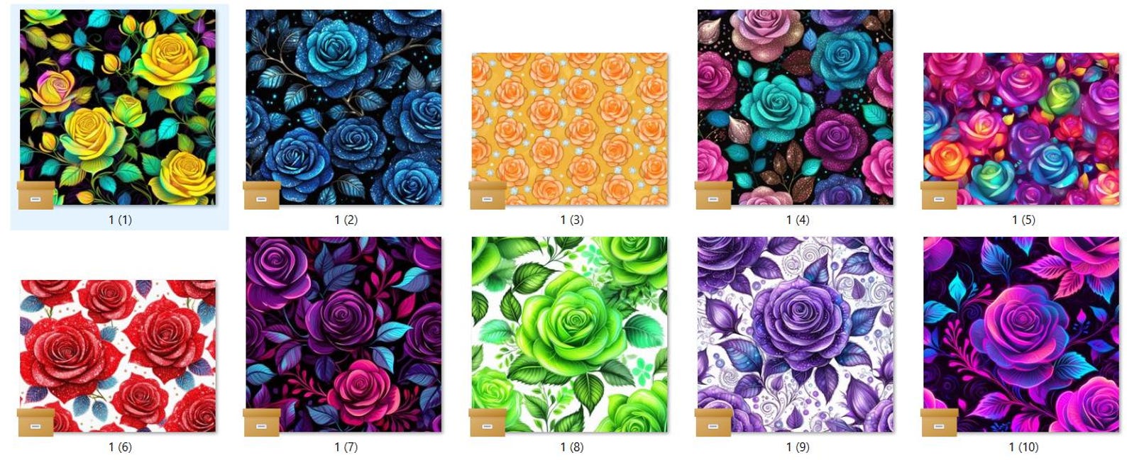 Rose Sublimation Print Bundle: Ready to Press Heat Transfers (set of 10 ...