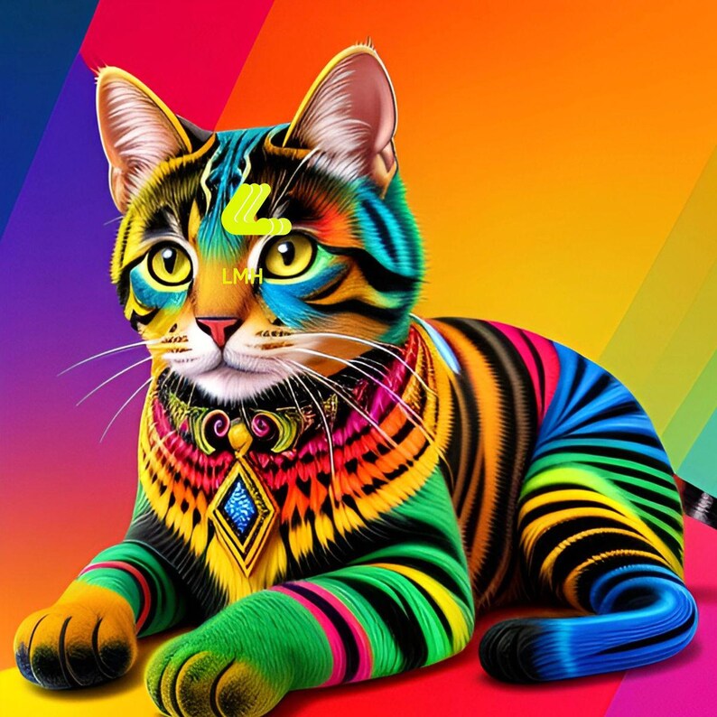 Jeweled Cat (JC21) Ready to Press Sublimation Design - Etsy