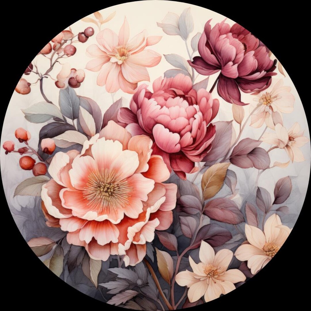 Floral Car Coaster: Heat Transfer Image Bundle (60 Designs) - Etsy