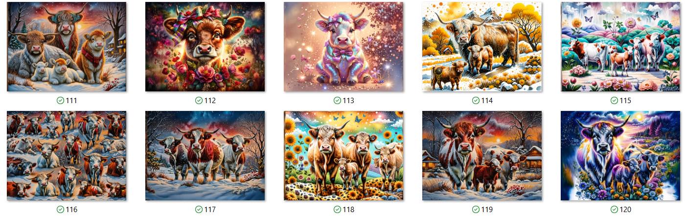 Cow Ready to Press Sublimation Transfer Bundles of 10 Designs (LMHCOW91 ...