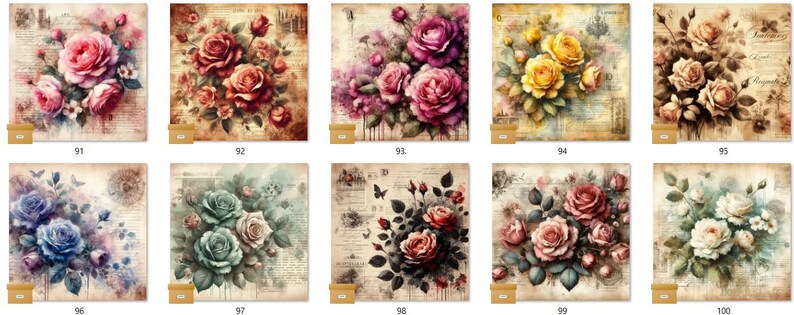 Floral Themed Ready to Press Sublimation Heat Transfer Print Bundles of ...