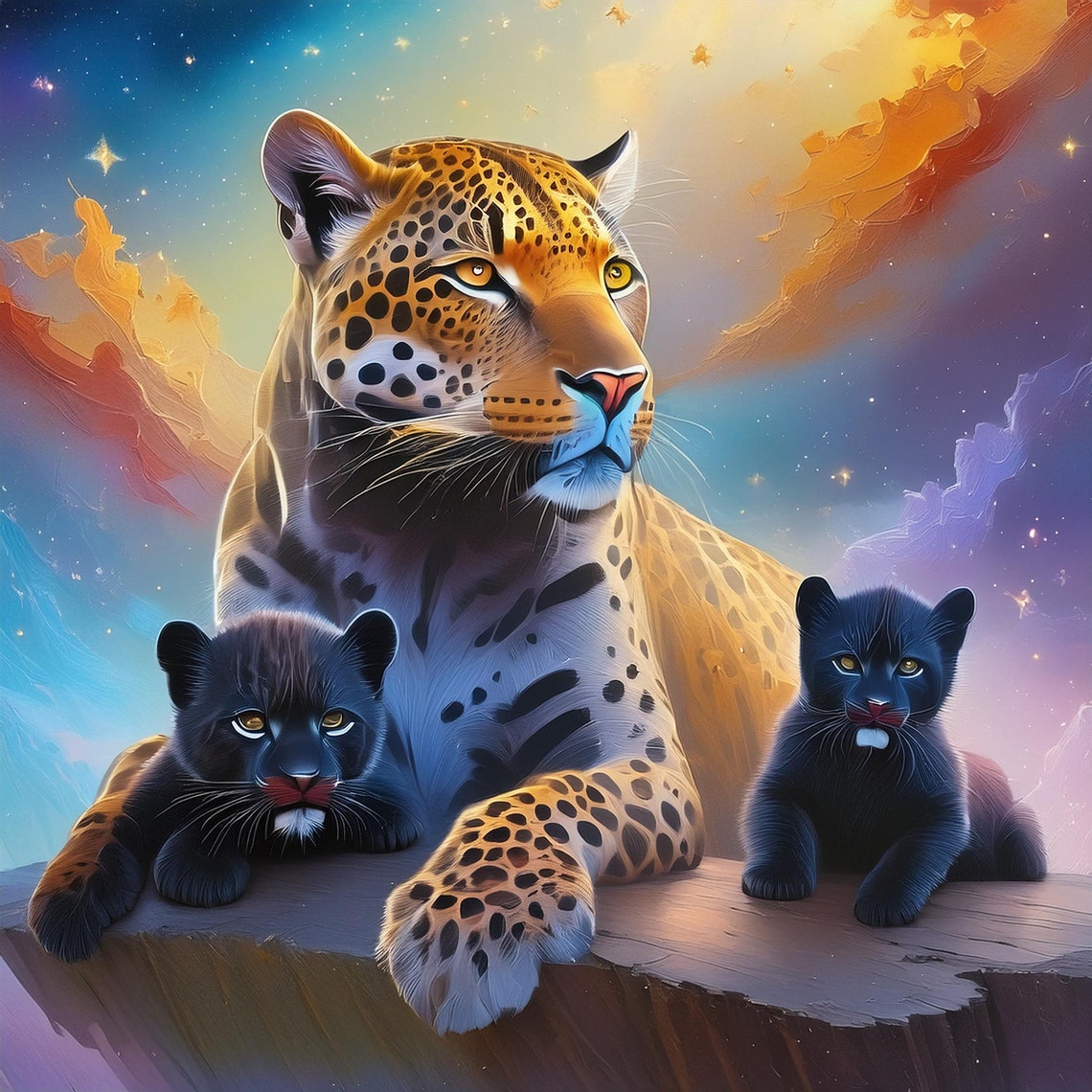 Big Cats Clipart Bundle: Lions, Tigers, Bears, Leopards (50 JPG Digital ...
