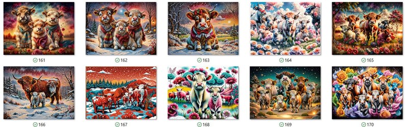 Cow Ready to Press Sublimation Transfer Bundles of 10 Designs (LMHCOW91 ...