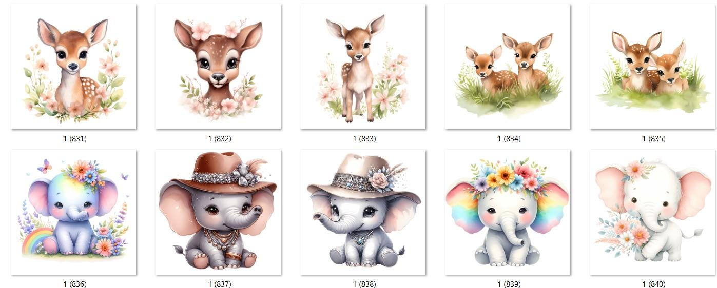 CUTE ANIMAL Ready to Press Sublimation Heat Transfer Print Bundles of ...