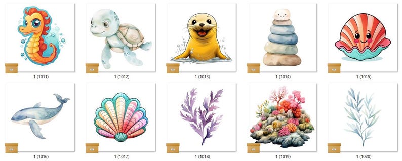 Sea Life Sublimation Heat Transfer Prints: 10-print Bundle - Etsy