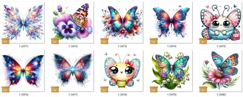 Butterfly Ready to Press Sublimation Transfer Prints (ARANIMAL1531-1620 ...