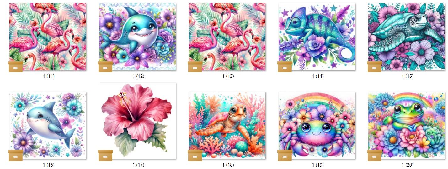 Sea Life Sublimation Transfer Prints: Beach & Summer Designs (bundle of ...
