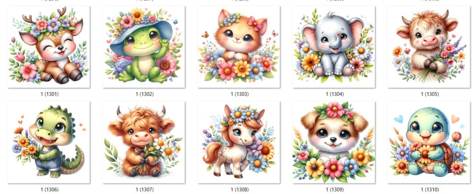 Cute Animal Ready to Press Sublimation Heat Transfer Print Bundles of ...