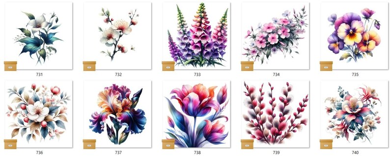 Floral Themed Ready to Press Sublimation Heat Transfer Print Bundles of ...