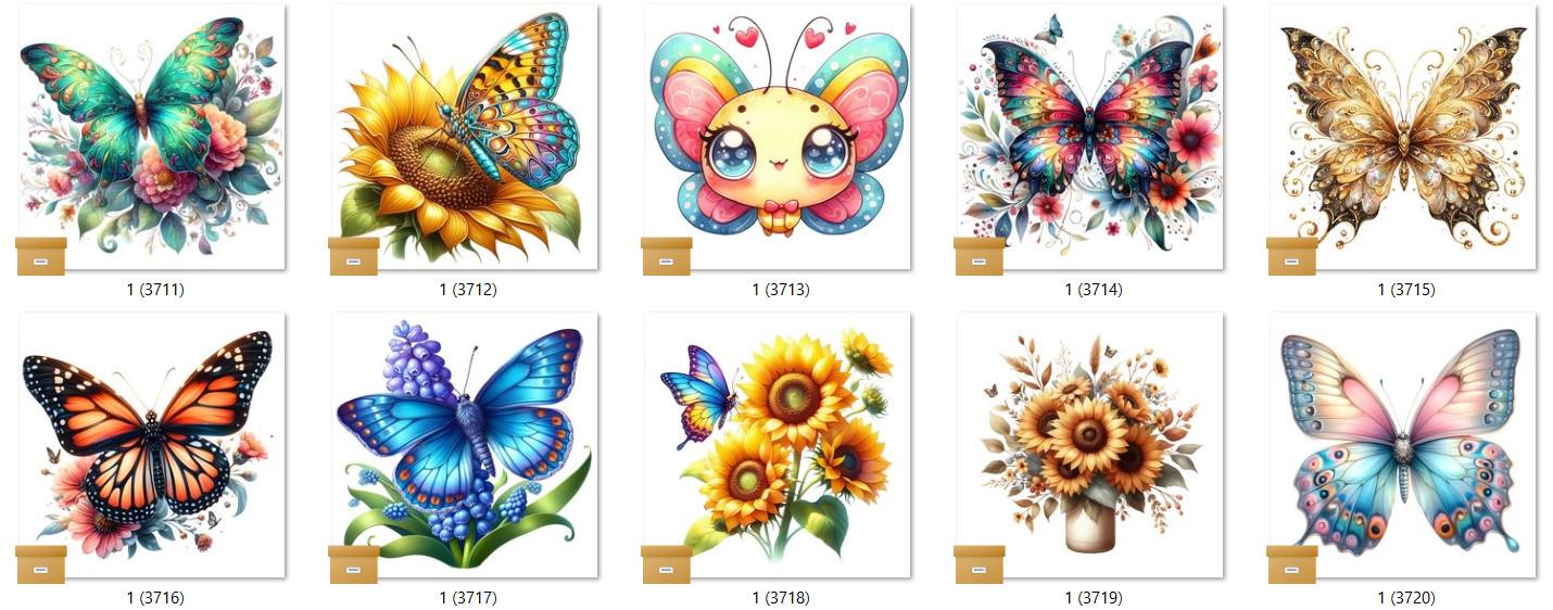 BUTTERFLY Ready to Press Sublimation Transfer Prints (ARANIMAL3711-3800 ...