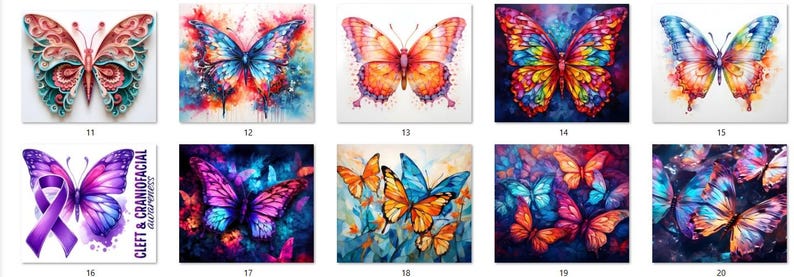 Butterfly & Dragonfly Sublimation Heat Transfer Prints - Bundle of 10 ...