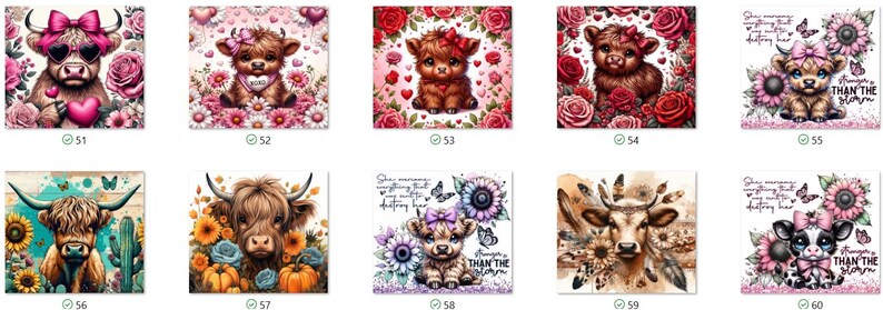 Cow & Animal Ready to Press Sublimation Heat Transfer Design Bundles of ...