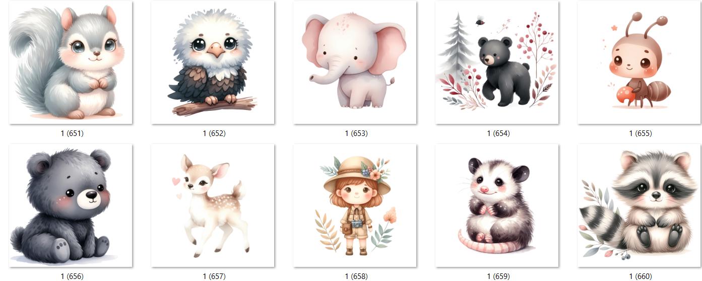 CUTE ANIMAL Ready to Press Sublimation Heat Transfer Print Bundles of ...