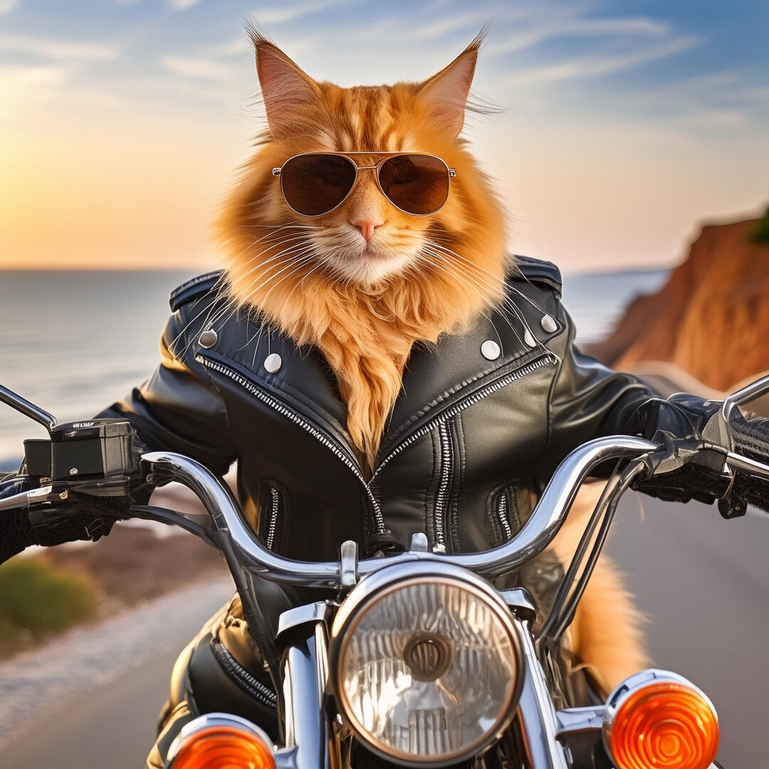 Biker Cats 100 JPG Clipart Digital Download Bundle (LMHBIKERCATS401-500 ...