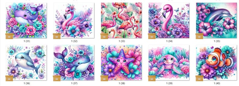 Sea Life Sublimation Transfer Prints: Beach & Summer Designs (bundle of ...