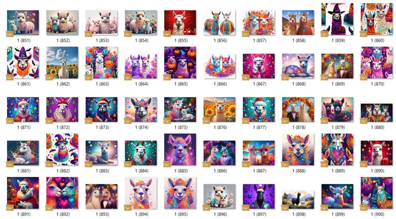 All About Llamas 500 JPG Clipart Image Bundle Digital Download ...