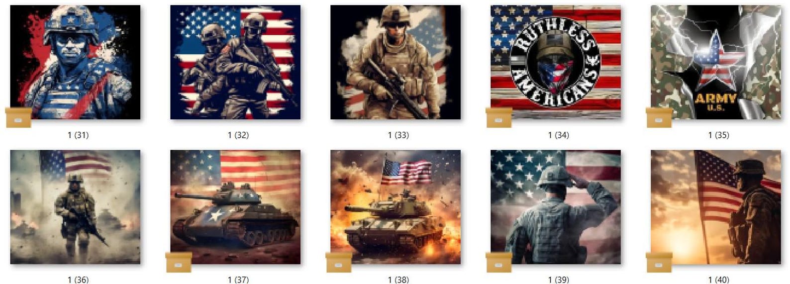 MILTARY Ready to Press Sublimation Heat Transfer Print Bundles of 10 ...