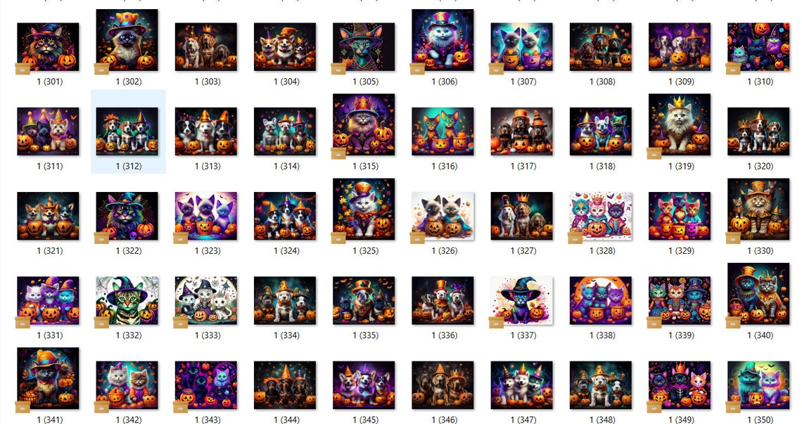 Halloween Cats & Dogs 500 JPG Clip Art Digital Download Bundle ...