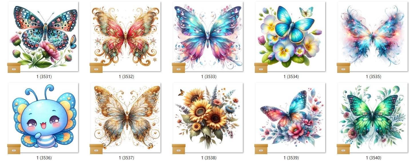 BUTTERFLY Ready to Press Sublimation Transfer Prints (ARANIMAL3531-3620 ...