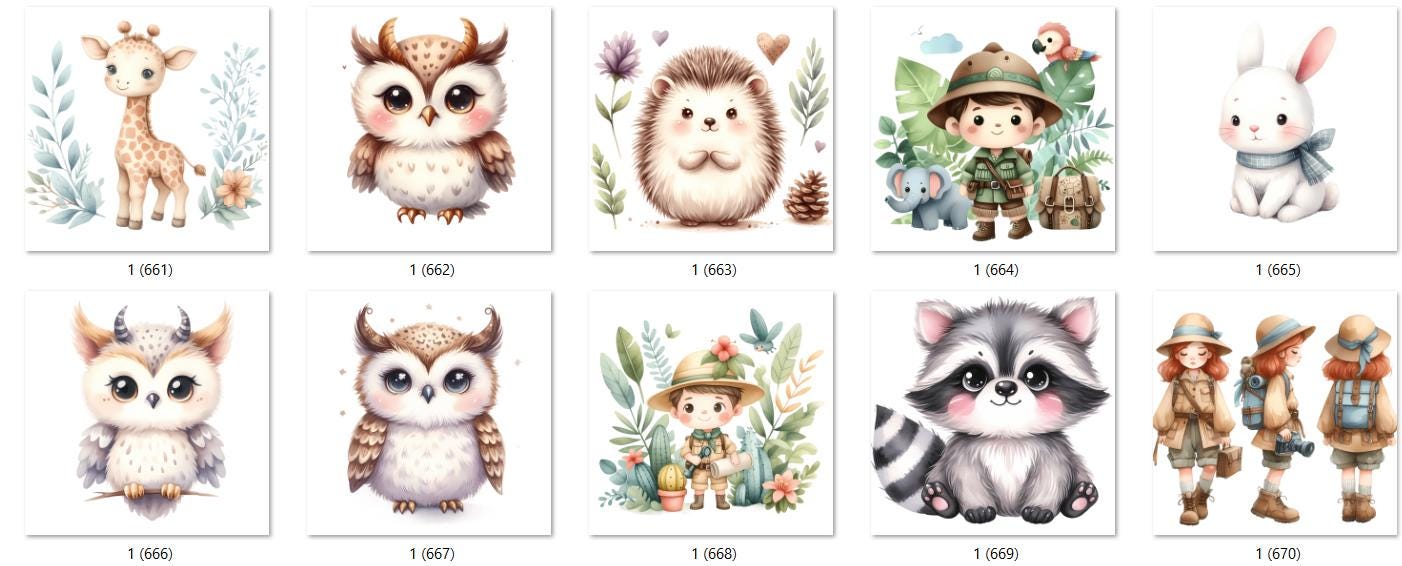 CUTE ANIMAL Ready to Press Sublimation Heat Transfer Print Bundles of ...
