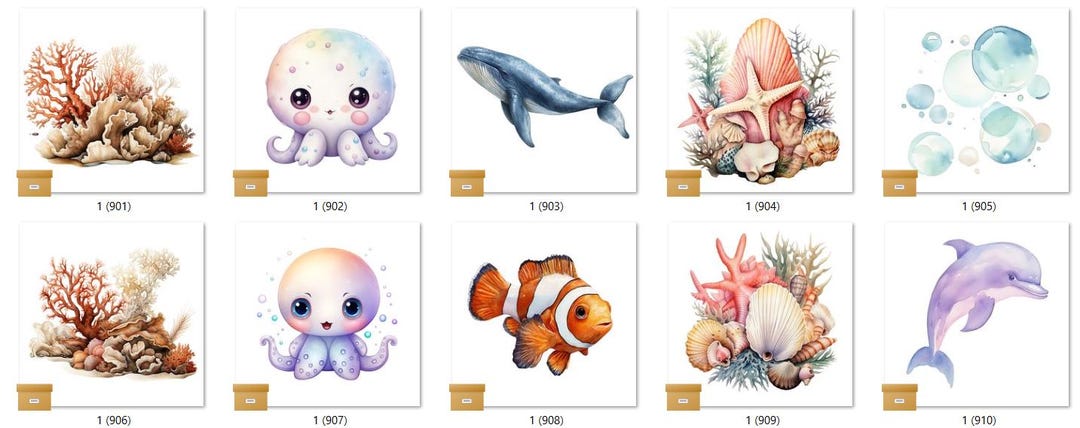 SEA LIFE Ready to Press Sublimation Heat Transfer Print Bundles of 10 ...