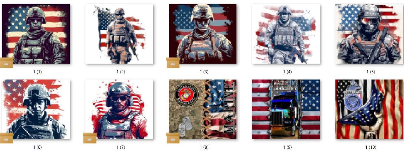 MILTARY Ready to Press Sublimation Heat Transfer Print Bundles of 10 ...