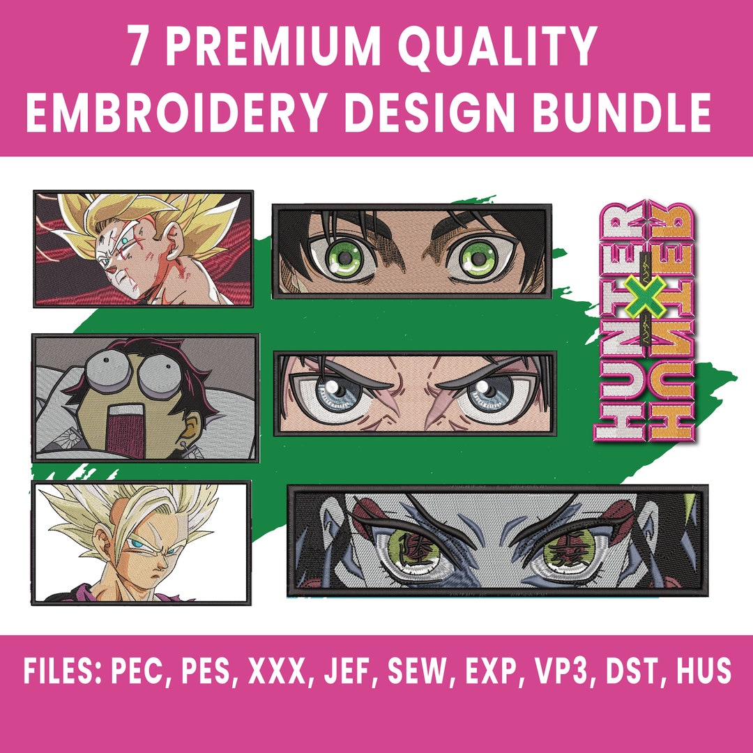 7 Anime Embroidery Designs Bundle - Etsy