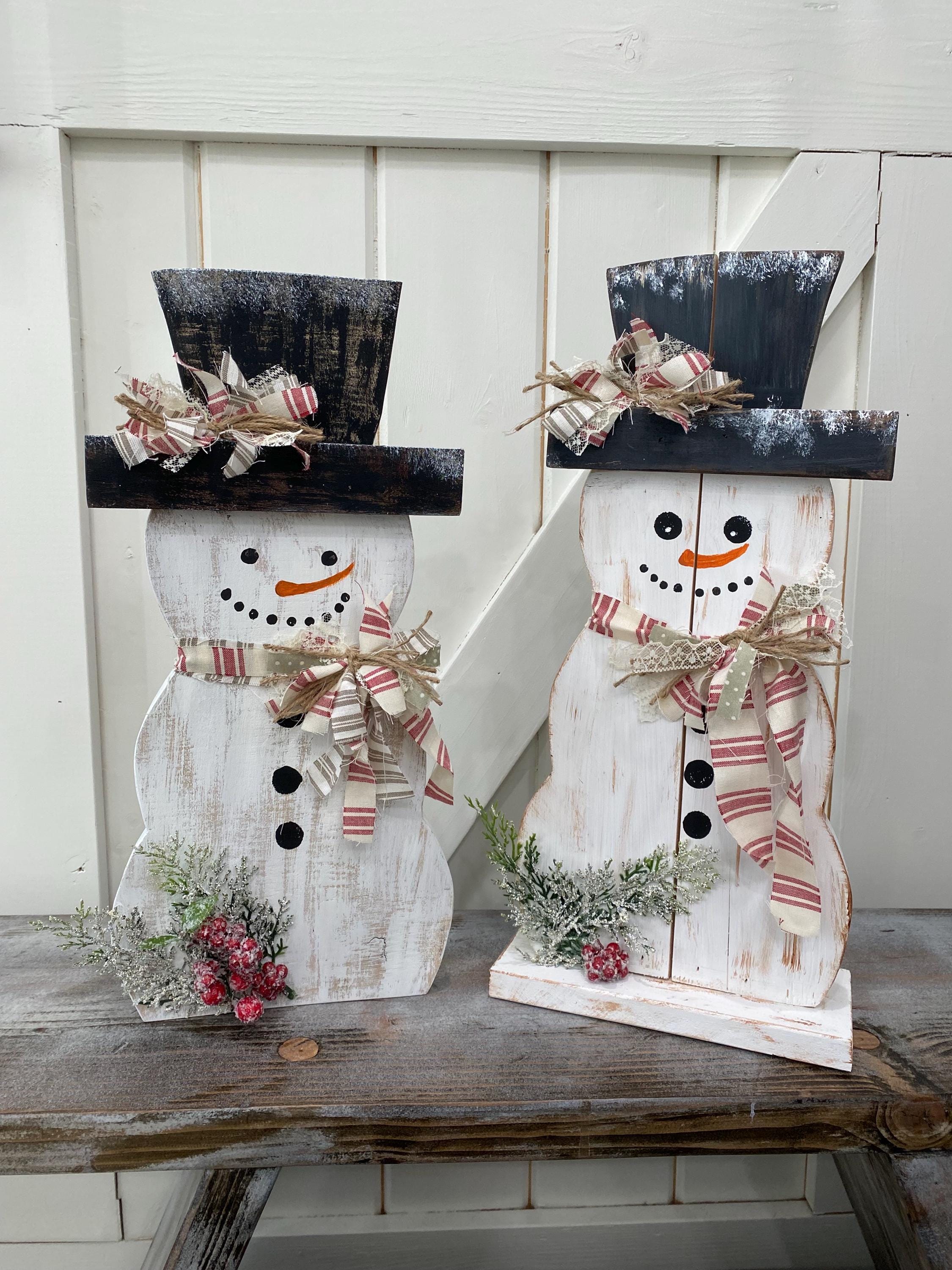 Rustic Wooden Snowman - Etsy