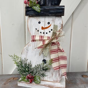 Rustic Wooden Snowman - Etsy