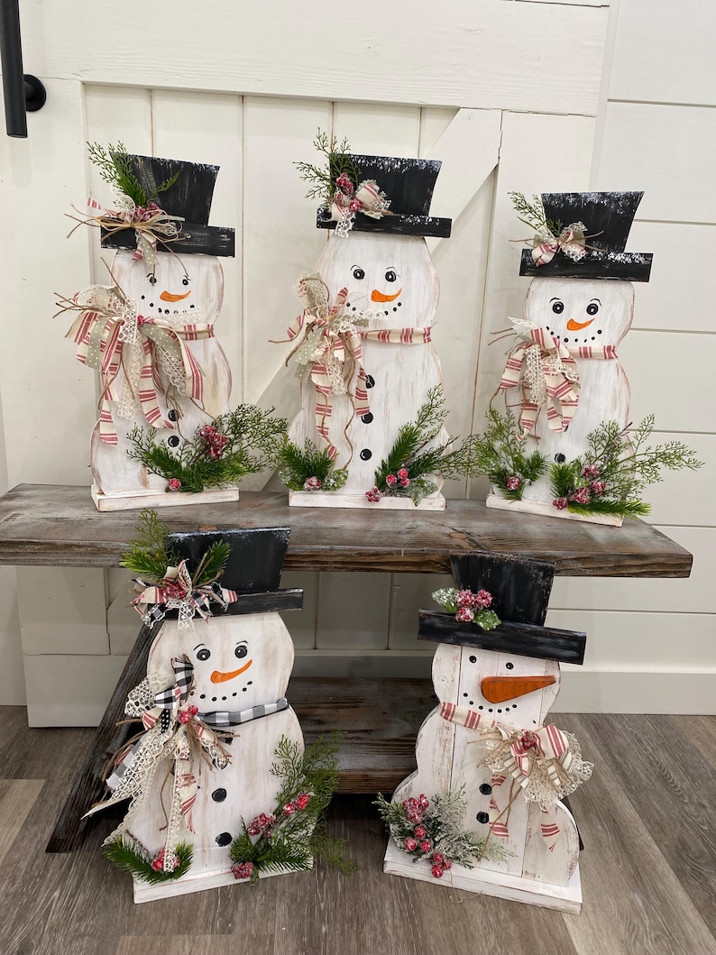 Rustic Wooden Snowman - Etsy