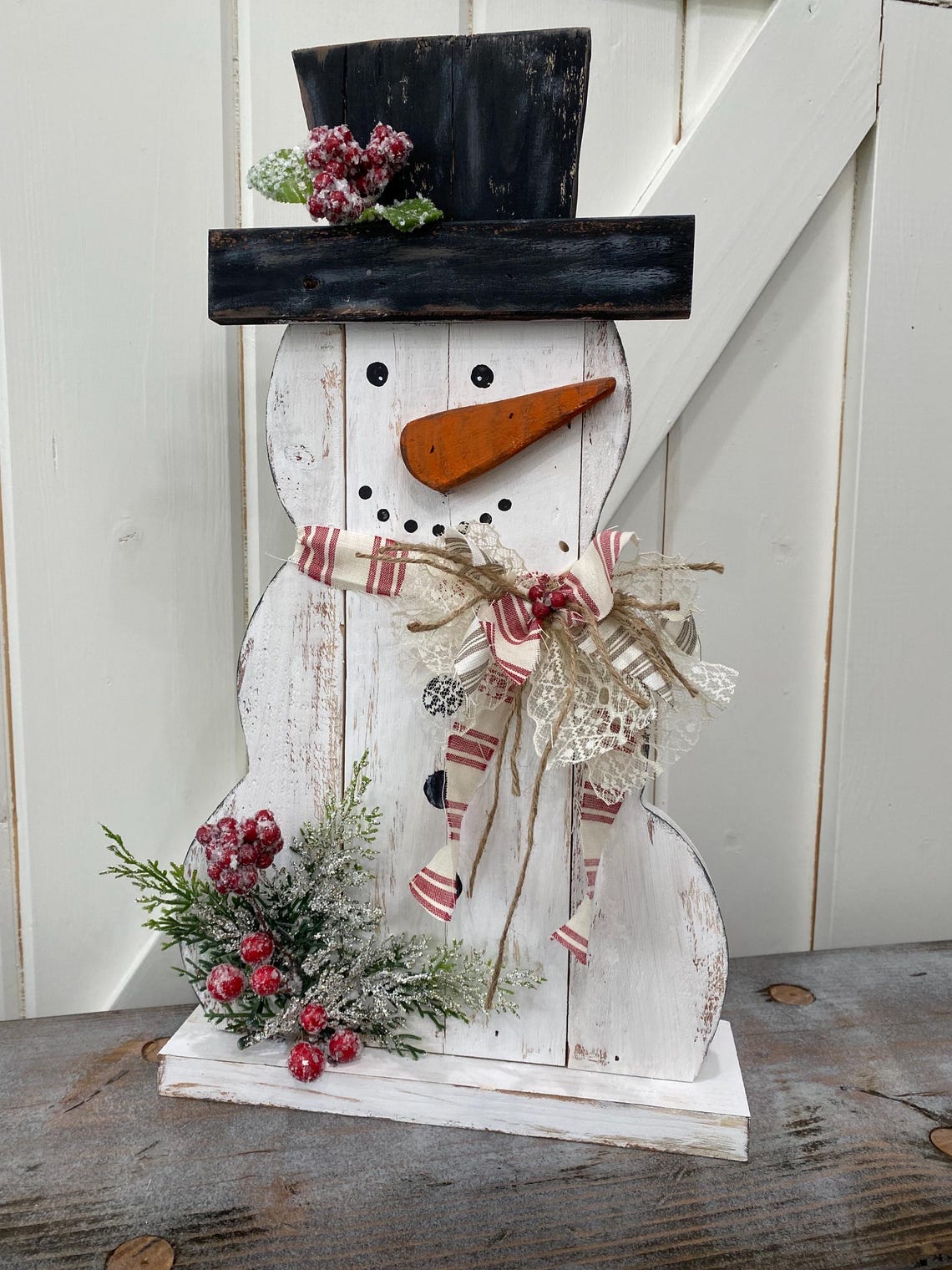 Rustic Wooden Snowman - Etsy
