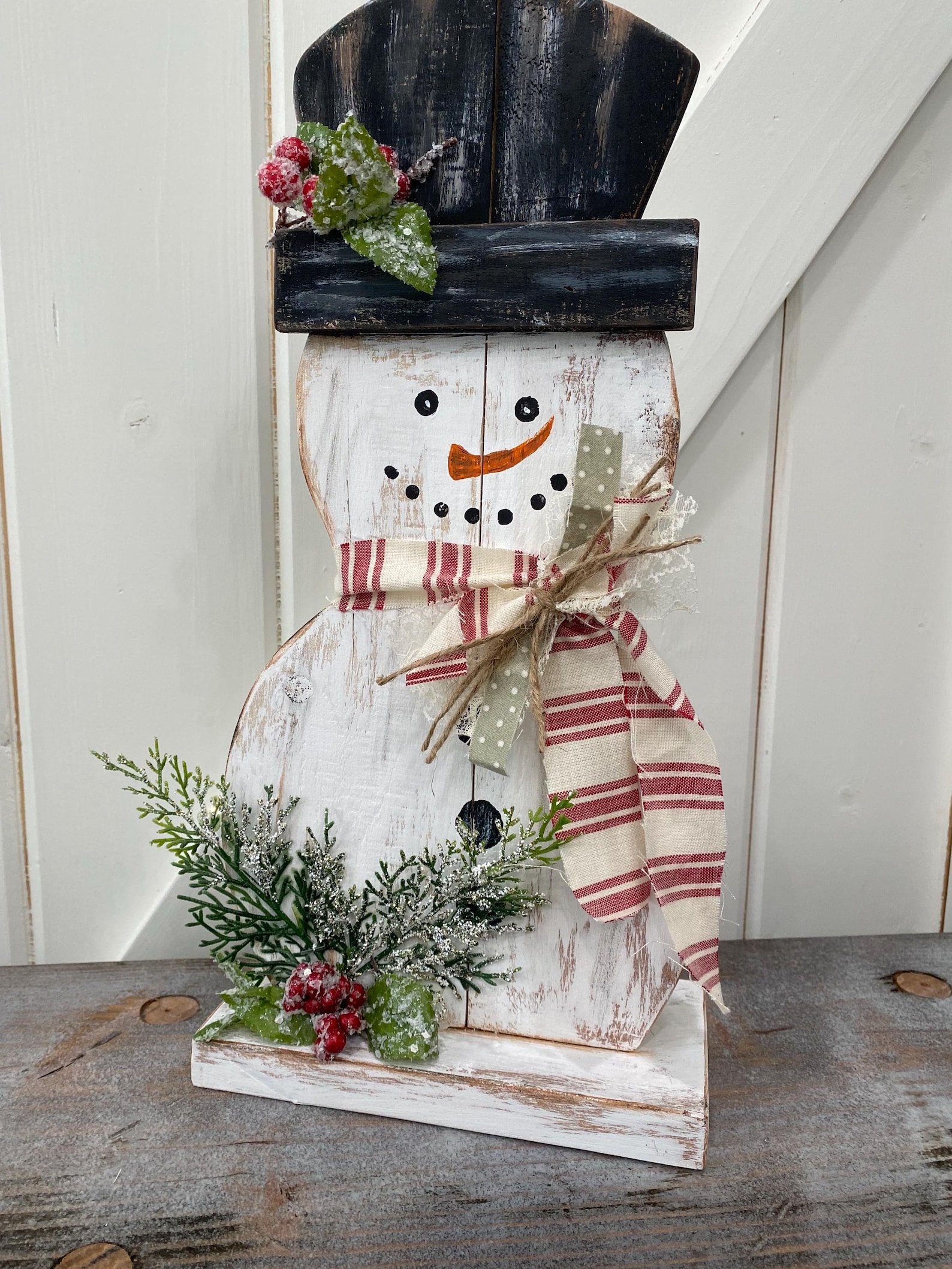Rustic Wooden Snowman - Etsy