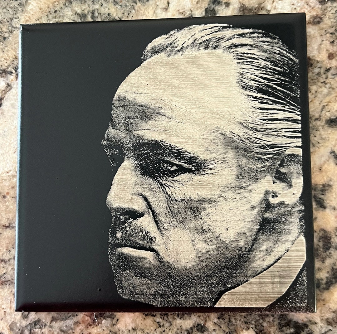 Don Corleone Marlon Brando the Godfather 4 X 4 Laser Engraved Black ... Don Corleone Marlon Brando the Godfather 4 X 4 Laser Engraved Black ...
