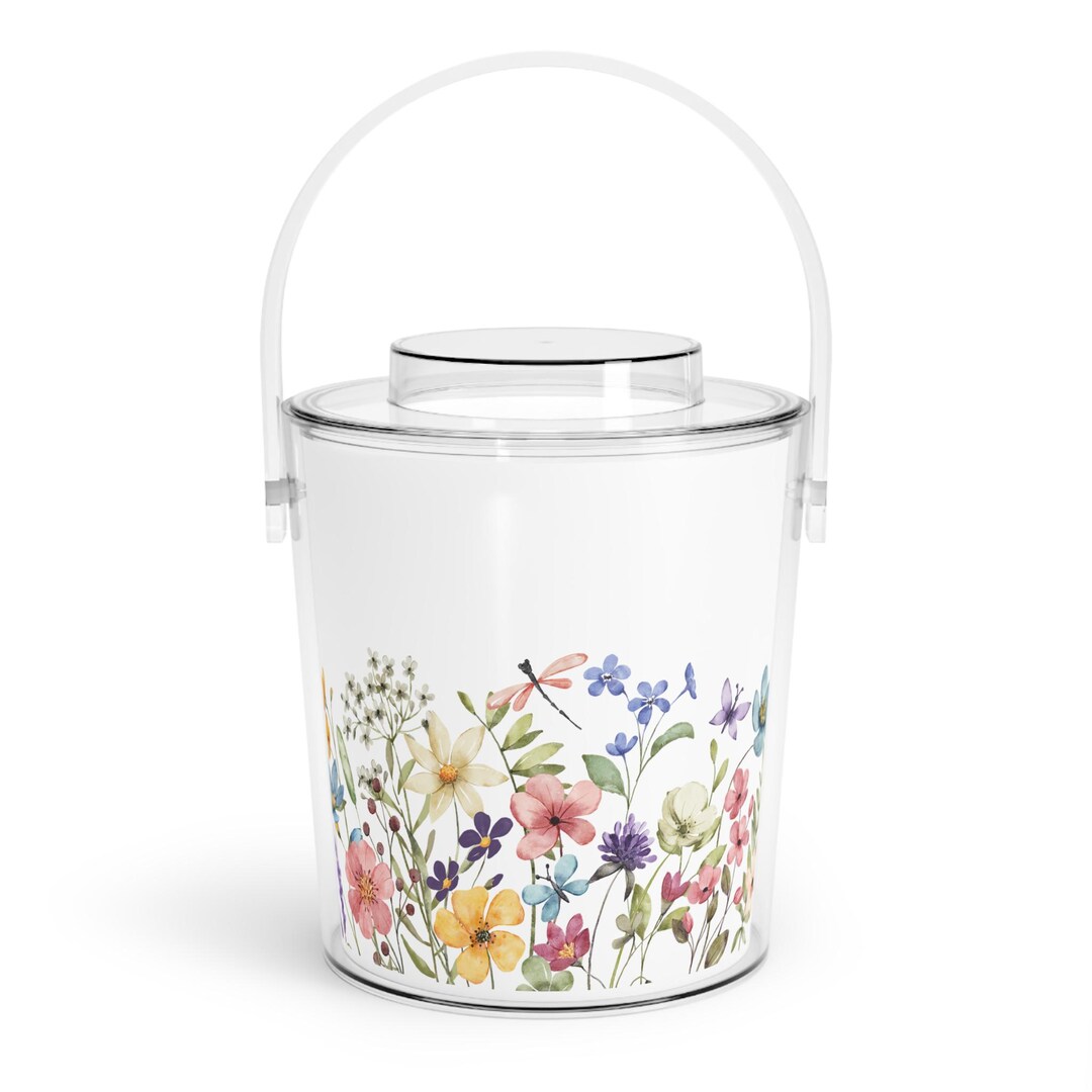 Floral Ice Bucket, Elegant Drink Cooler for Parties, Summer Bbqs ...
